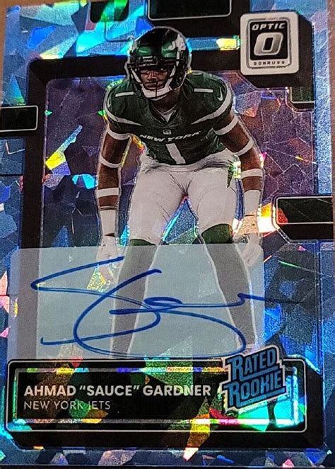 Sauce Gardner 2022 Optic 228 Rated Rookie Autographs Ice 15 PSA 10