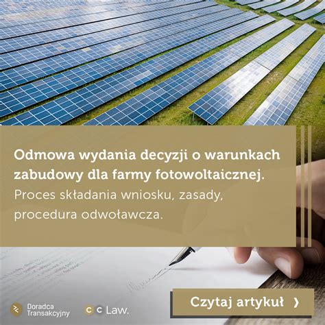 Odmowa Wydania Decyzji O Warunkach Zabudowy Dla Farmy Fotowoltaicznej