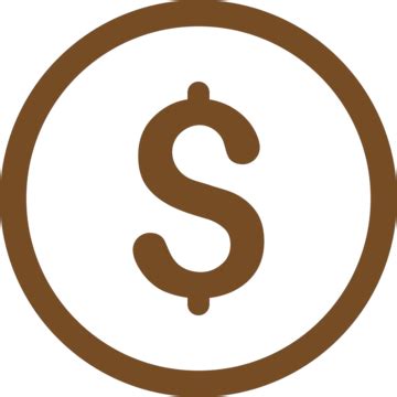Dollar Flat Brown Color Rounded Vector Icon Money Price Tax Vector