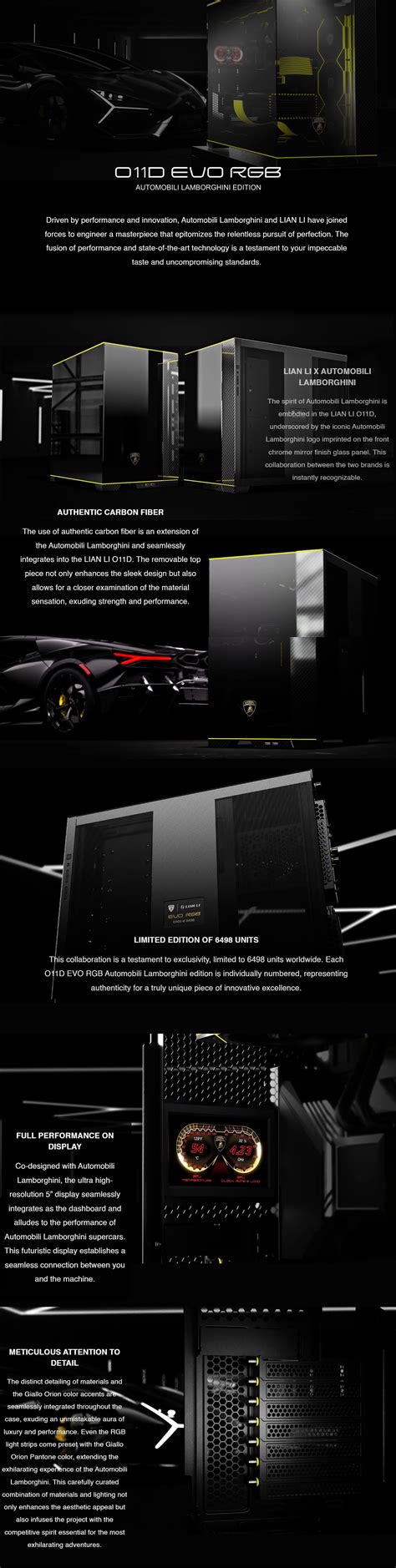 Lian Li O11D EVO RGB Automobili Lamborghini Edition Mid Tower ATX Case