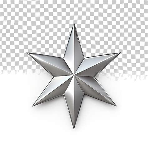 Icono De Estrella Plateada Aislado En Un Fondo Transparente Renderizado