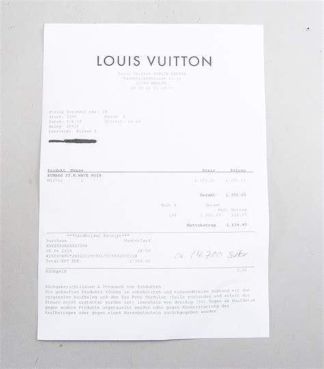 Louis Vuitton Online Invoice Template Paul Smith