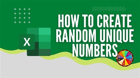how to create random unique numbers in excel youtube