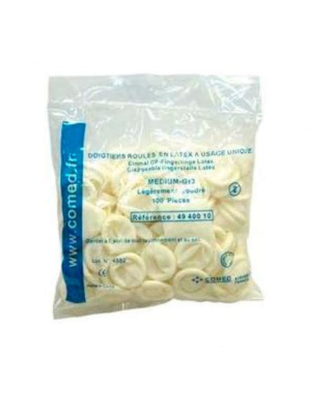 Doigtiers roulés en latex taille Small lot de 100