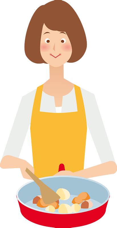 House Wife Cooking Stock Vector Illustration Of Kitchen