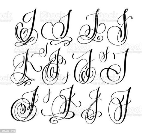 Calligraphy Lettering Script Font J Set Hand Written Signature