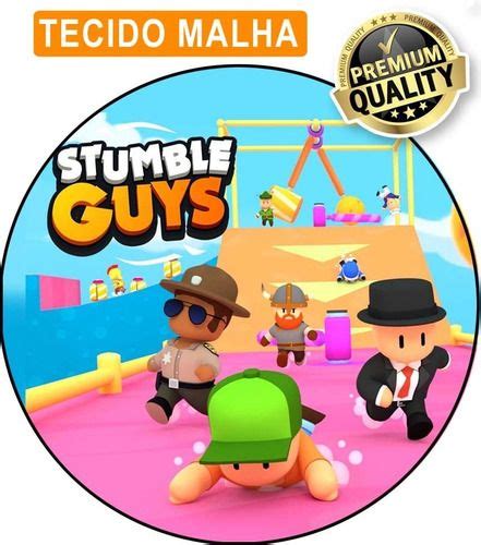 Painel Stumble Guys 1 Sublimado Festa Redondo Em Tecido Painel Para