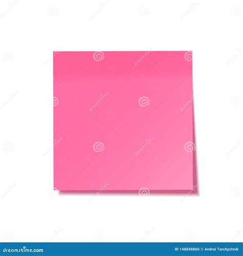 Nota Pegajosa Realista Con La Sombra Papel Rosado Mensaje En Papel De