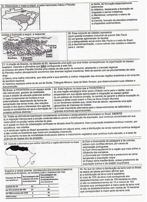 Educa X Prova De Geografia 7 Ano