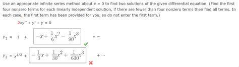 Solved Use An Appropriate Infinite Series Method About X Chegg