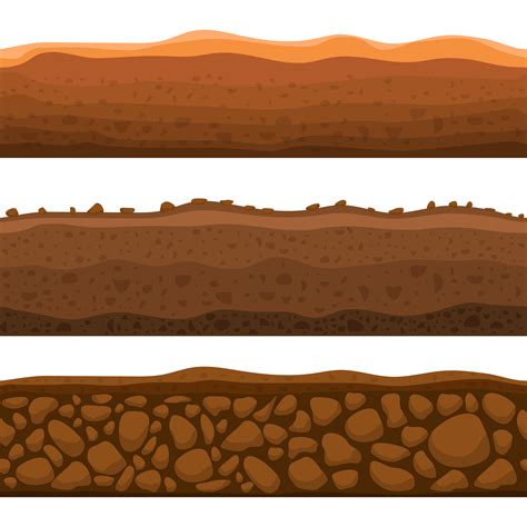 Seamless Ground Section Vector Design Illustration Isolated On White