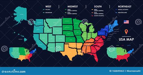 Mapa Detallado De Las Regiones De Estados Unidos Estados Aislados Con