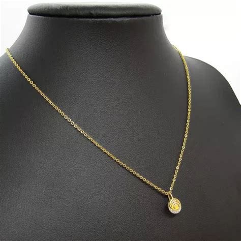 Cadena Collar Con Dije Zirconia Acero Quir Rgico