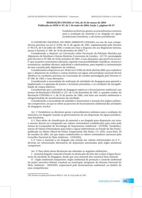 PDF RESOLUÇÃO CONAMA nº 344 de 25 de março de 2004 freitag br