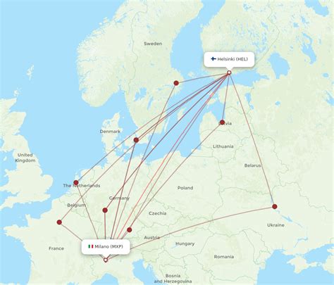 All Flight Routes From Helsinki To Milan Hel To Mxp Flight Routes