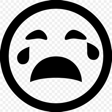 Emoticon Crying Clip Art PNG 980x980px Emoticon Black And White