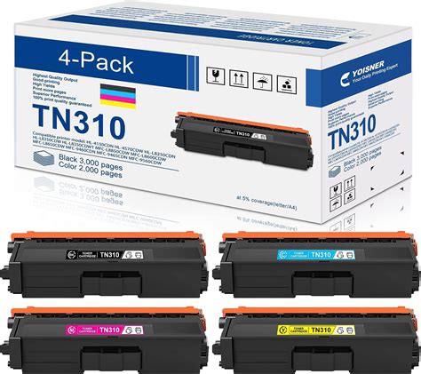 Amazon TN310 Toner Cartridge 4 Pack Black Cyan Magenta Yellow