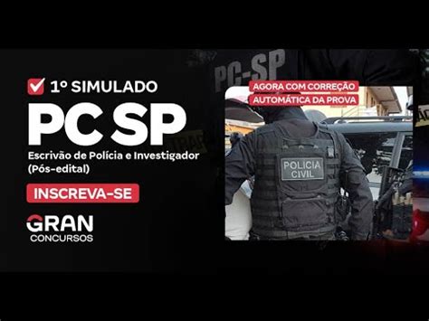 Concurso PC SP Investigador e Escrivão Correção do 1ª simulado YouTube