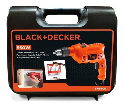 Kit Furadeira Impacto Maleta 9 Brocas Black Decker