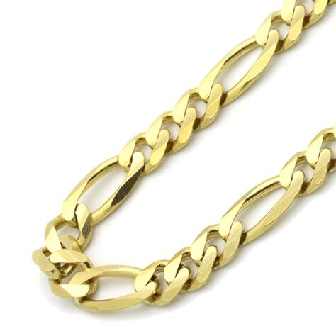 Gold Figaro Chain Solid 14K Gold Chain Necklace For Men Etsy