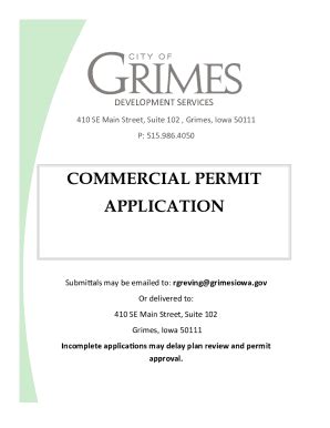 Fillable Online Building Permit Application Commercial Tenant