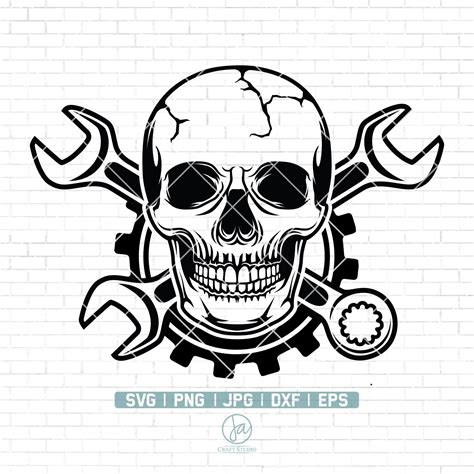 Skull Mechanic Svg Patriotic Skull Svg Mechanic Logo Etsy Hong Kong