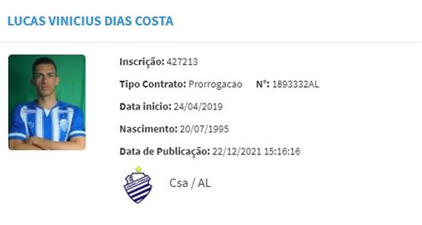 Zagueiro Lucas Dias tem contrato prorrogado o CSA até 2023 csa ge