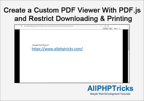 create a custom pdf viewer with pdf js and restrict downloading and printing all php tricks