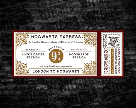 Hogwarts Ticket Template
