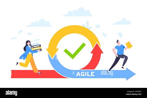 Agile Development Methodology Business Concept Flat Style Design Vector