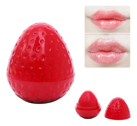 Balsamo Labial Hidratante Forma De Frutilla Saborizado Fruta
