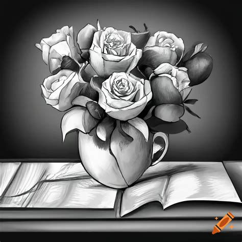 Vase With Roses Drawing