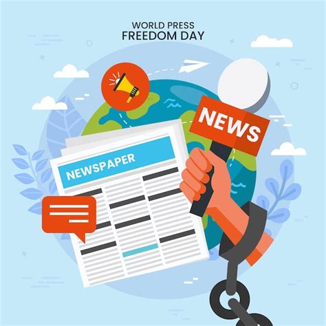 Ilustración plana del día mundial de la libertad de prensa Vector Premium
