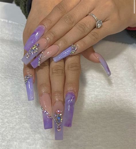 Demiemartinezz Purple Acrylic Nails Lilac Nails Purple Nail Designs