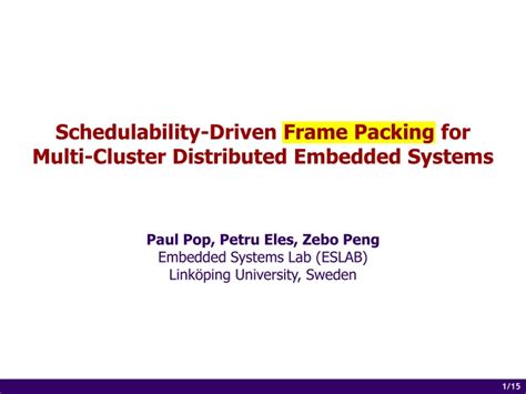 ppt schedulability driven frame packing for multi cluster distributed embedded systems