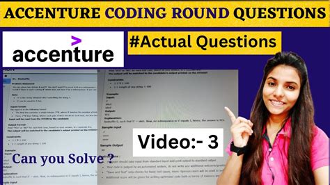 Accenture Coding Questions Coding Questions Asked In Accenture Video