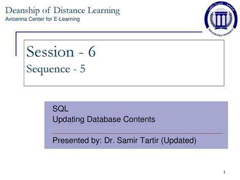 session 6 sequence 5 sql updating database contents ppt download