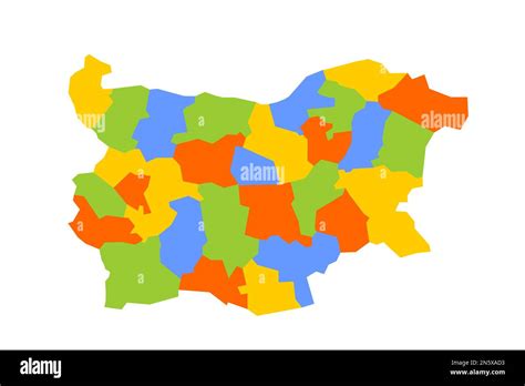 Colorido Mapa Pol Tico De Bulgaria Divisiones Administrativas The