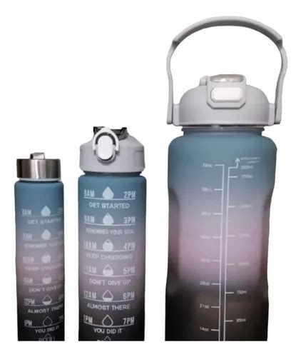 Kit 3 Garrafas Squeeze Motivacional Plástico Academia Treino MercadoLivre