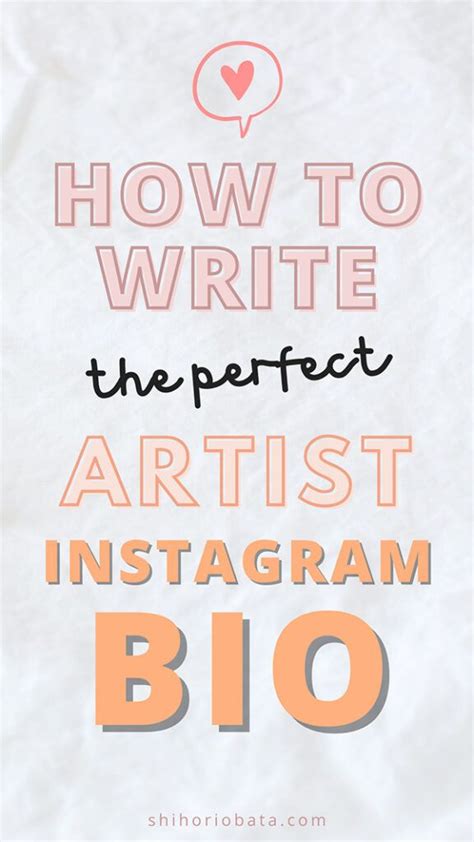How To Write The Perfect Artist Instagram Bio Instagram Bio Artist