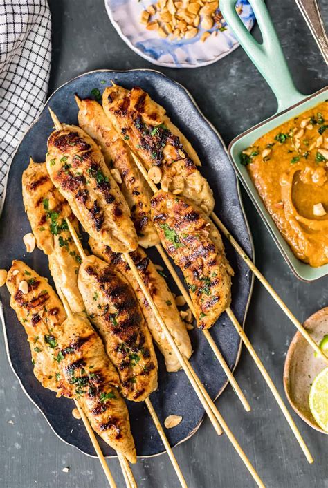Satay De Poulet Facile Avec Sauce Aux Arachides