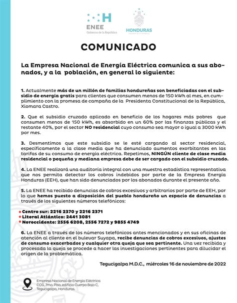 Empresa Nacional De Energ A El Ctrica On Twitter Comunicado