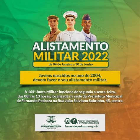 Junta de Serviço Militar de Fernando Pedroza inicia alistamento para