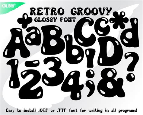 Groovy Font Svg Retro Font Svg Vintage Svg Alphabet Etsy
