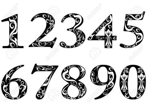 números aislados de patrones en el fondo blanco Abecedario lettering