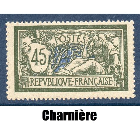 Timbre France Yvert No 143 Type Merson 45c Vert Et Bleu Neuf Avec