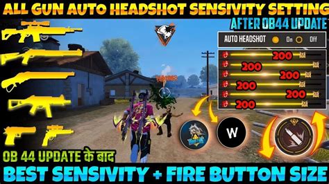 All Gun Headshot Sensitivity Setting After New OB44 Update Free Fire