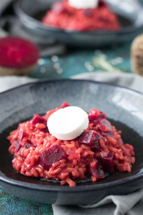 Rote Bete Risotto ein vegetarisches Hauptgericht für Wintermonate