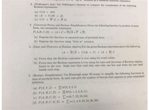 solved use demorgan s theorem to compute the complement of
