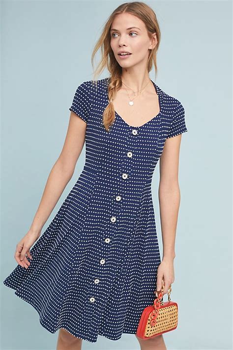 Confetti Polka Dot Button Front Dress Button Front Dress Off